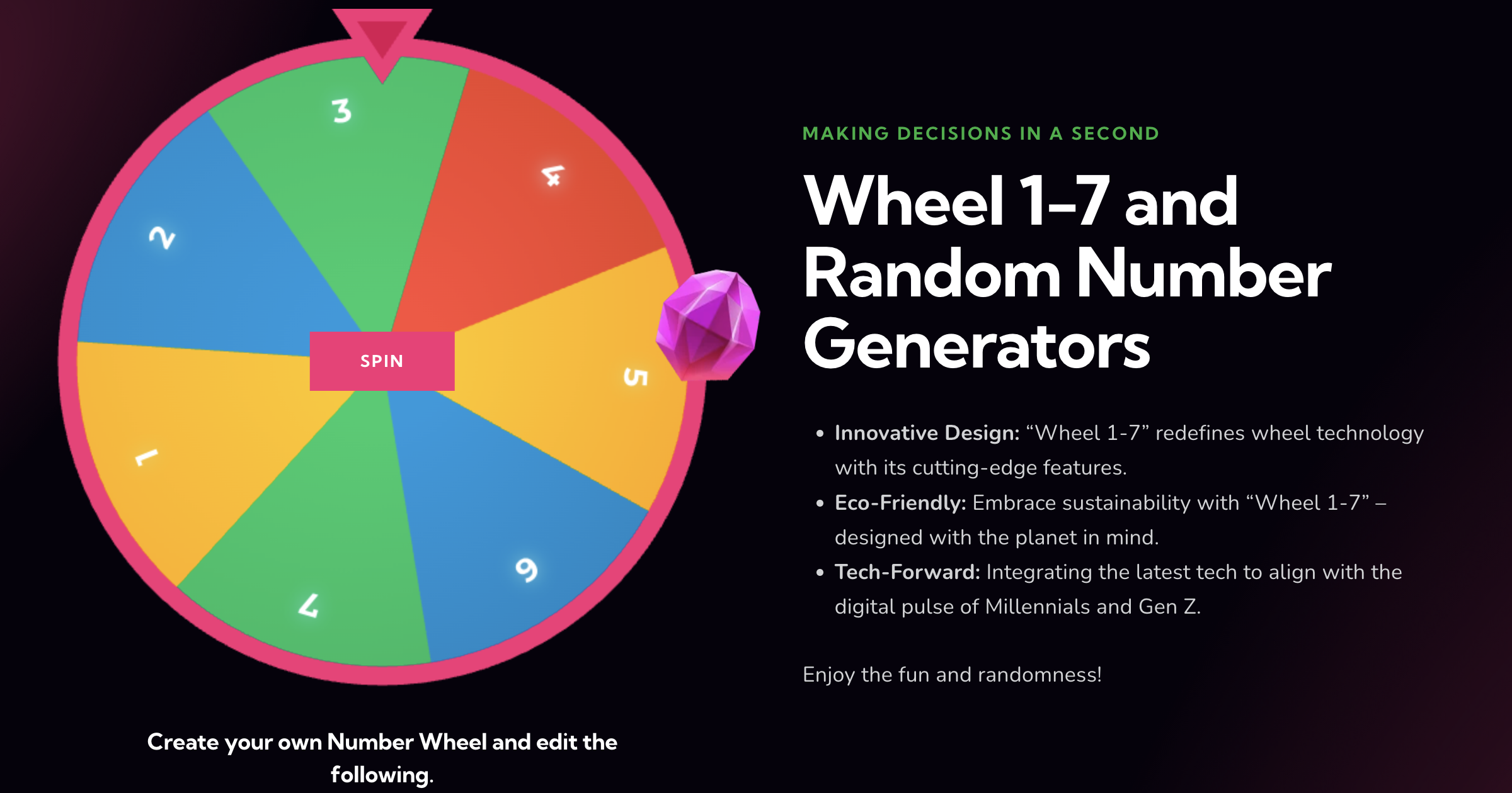 🔢 Wheel 1-7 and Random Number Generators | Pick a Number between 1️⃣ ...