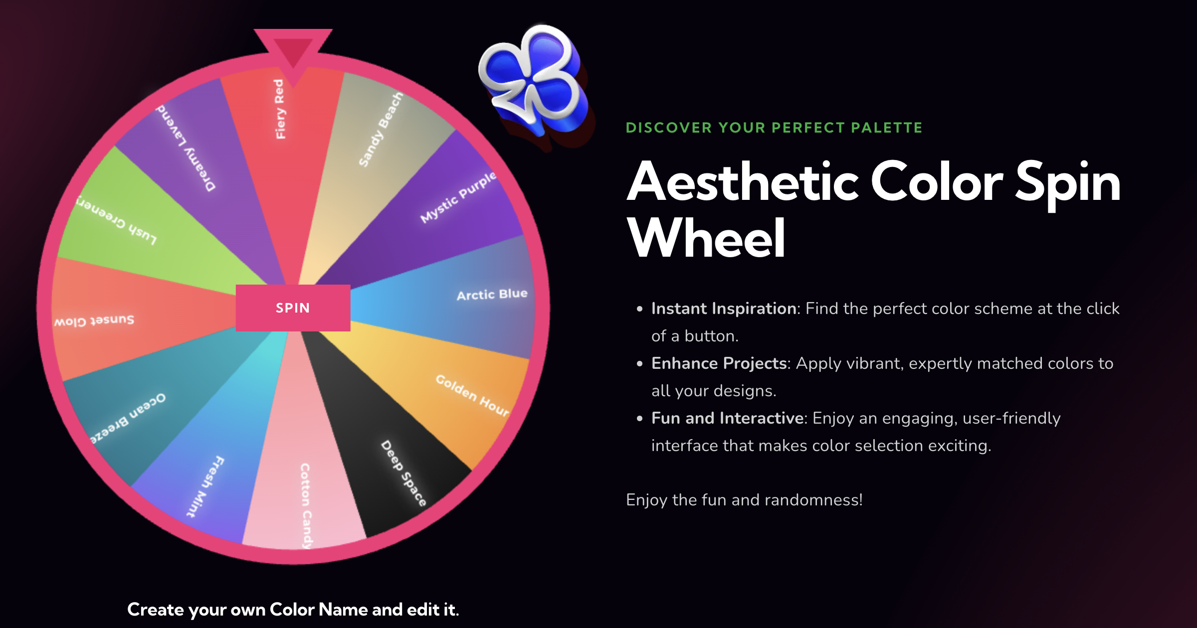 Aesthetic Wheel Spinner 🟧 🟨 🟩 🟦 🟪 Spin and Find the perfect color ...