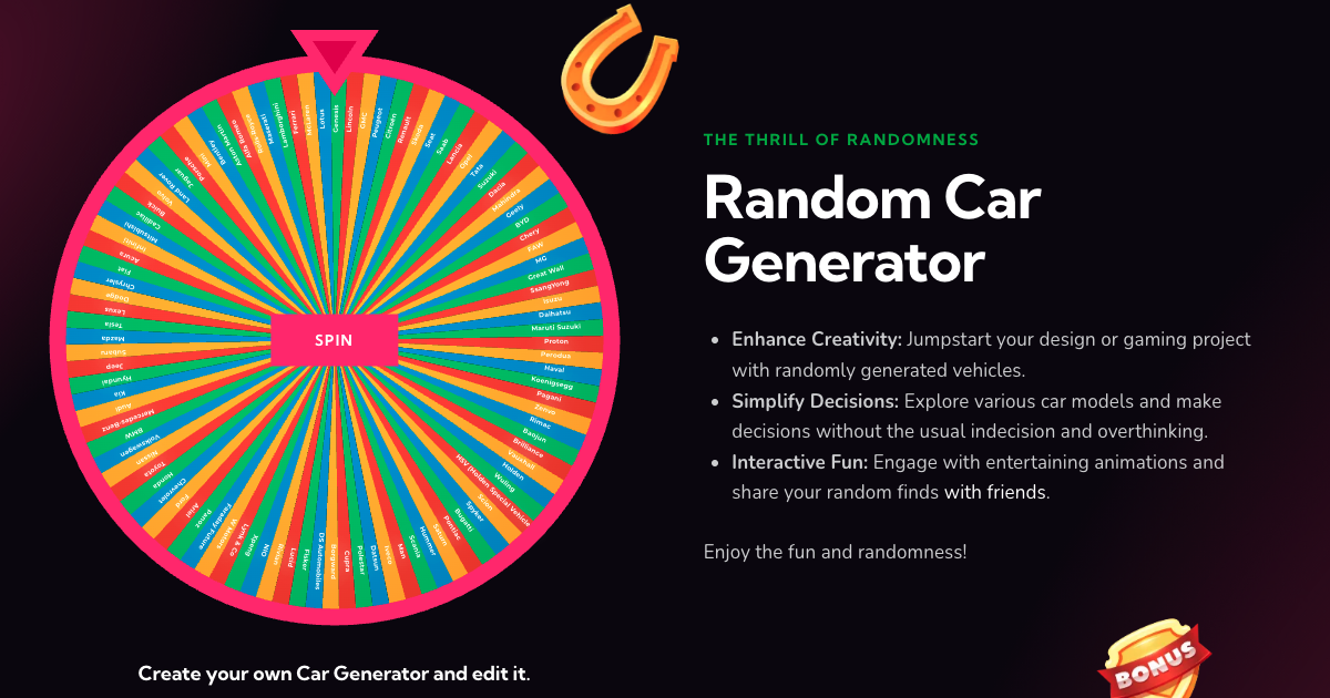 🚗 Random Car Generator | Name Your Car & Explore 99+ Models 🚙 🏎 🛻 Today ...