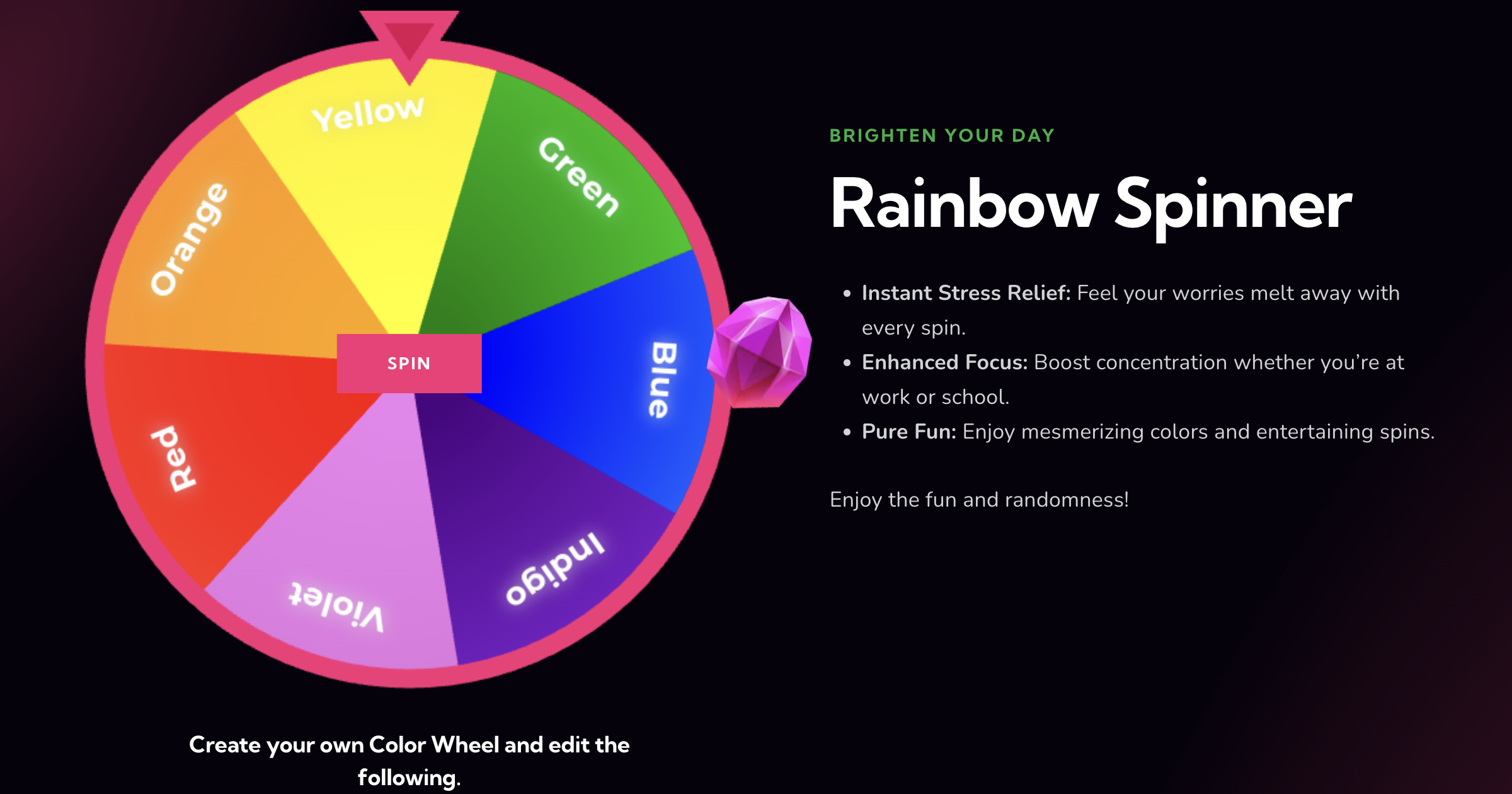 Rainbow Spinner Wheel 🌈 Fun, Focus & Stress Relief - Pick The Wheel