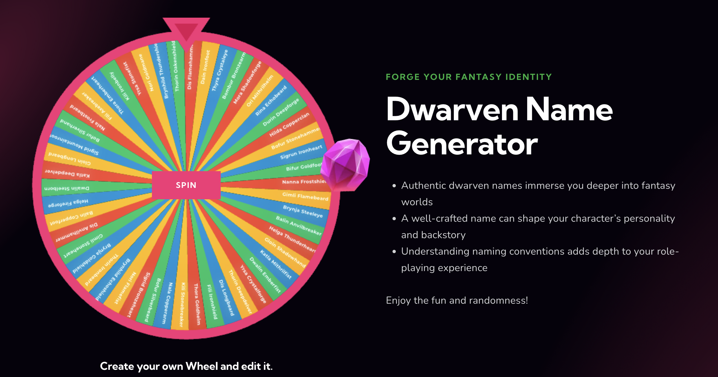 🔨 Dwarven Name Generator | Forge Epic Fantasy Identities - Pick The Wheel